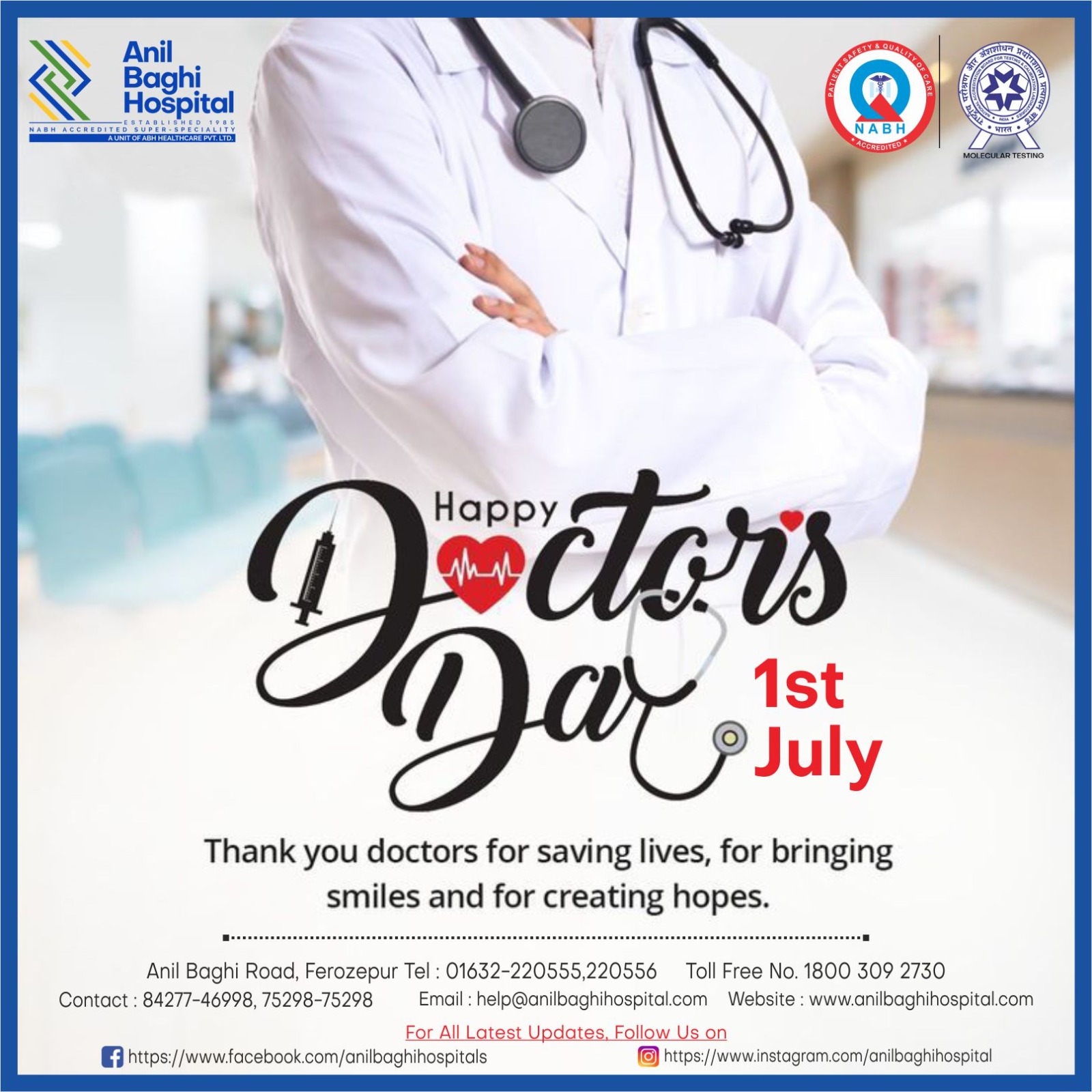 Happy National Doctors day - Anil Baghi Hospital